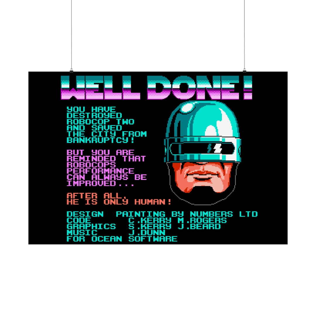 Robocop 2 Well Done End Screen NES 8 Bit Game Box Cover Famicom Matte ...