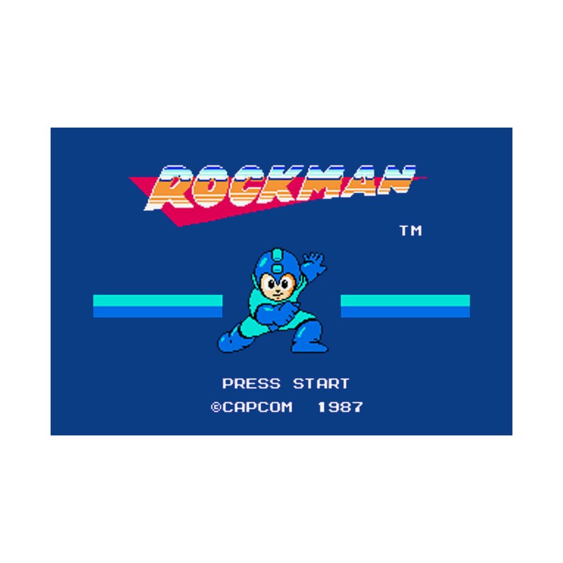 Rockman Megaman Start Screen NES 8 Bit Game Box Cover Famicom Matte ...