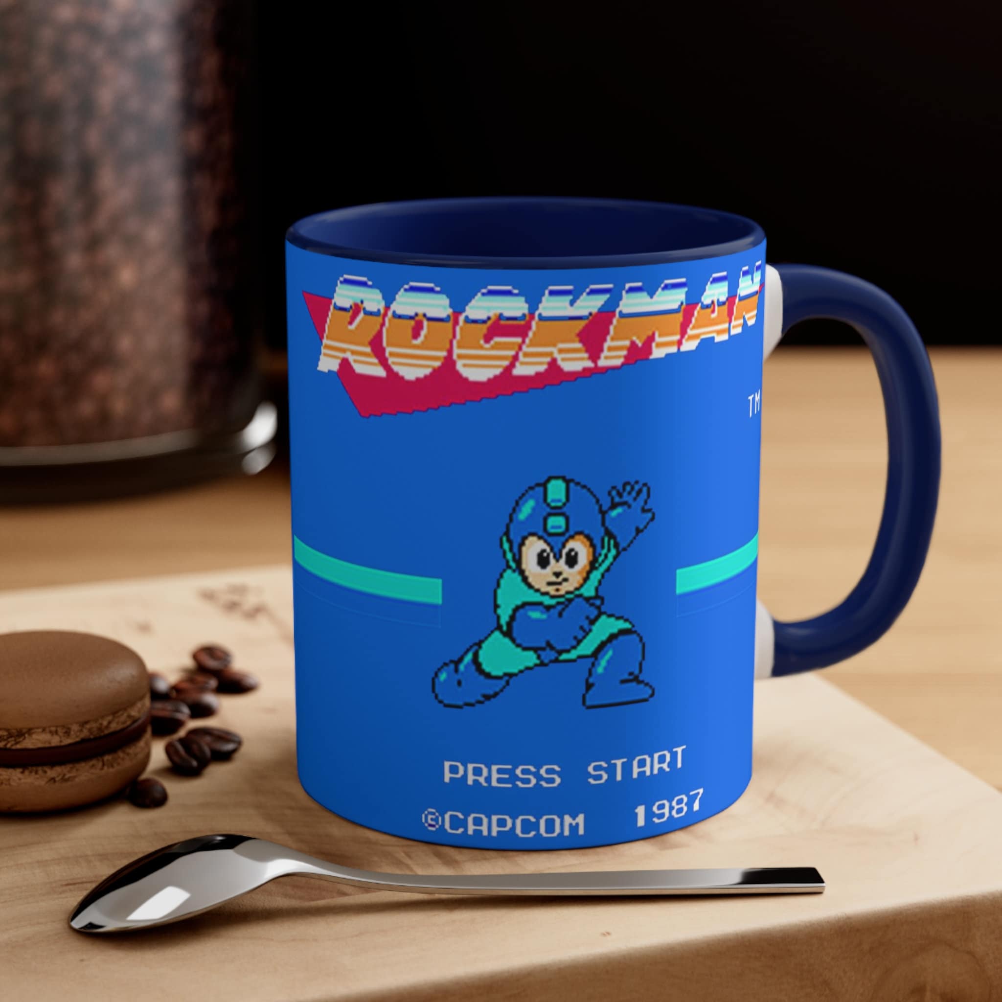 Rockman Megaman 1 NES 8 Bit Game Box Cover Famicom Accent Coffee Mug ...