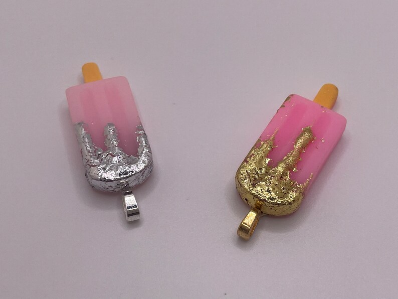 Pink and Gold or Silver Drip Popsicles Made With Gold Leaf - Etsy