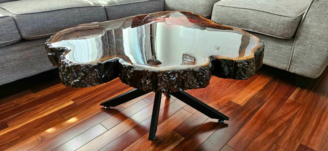 Live Edge Epoxy Coffee Table, Living Room Furniture, Custom, Decor ...