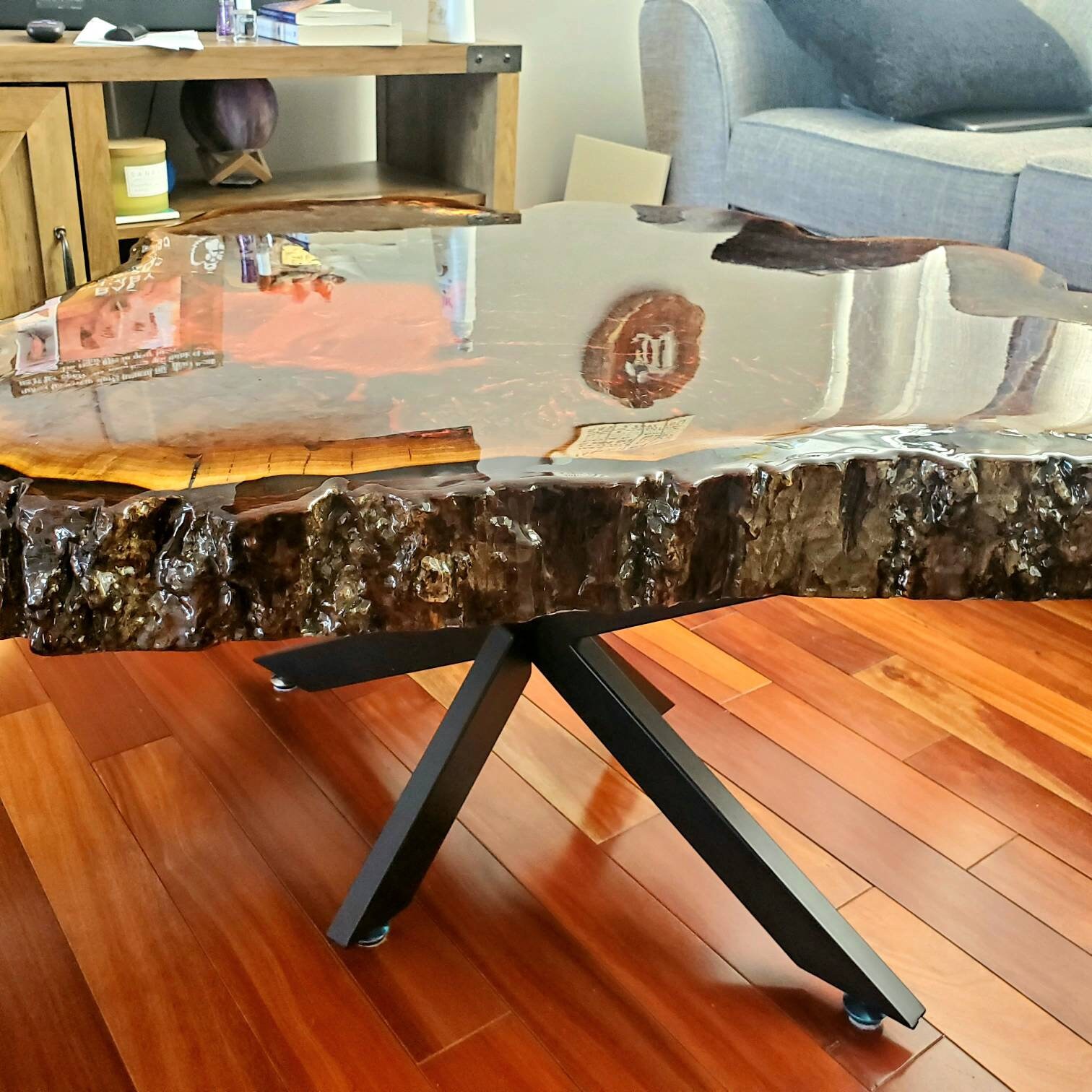 Live Edge Epoxy Coffee Table Living Room Furniture Custom - Etsy Canada
