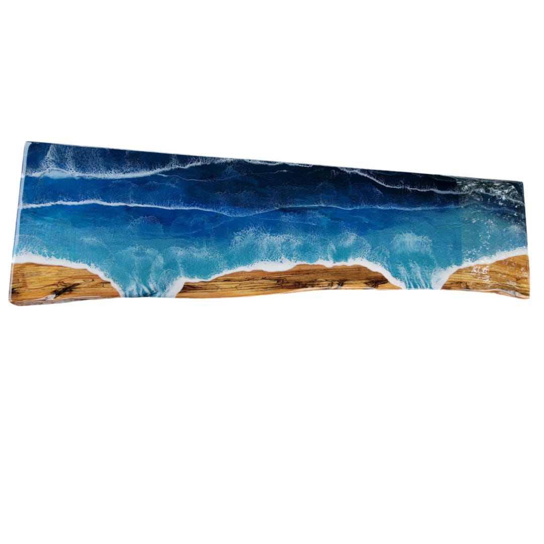 Live Edge Spalted Maple Ocean Resin Bar Top: Beach Theme Decor - Etsy