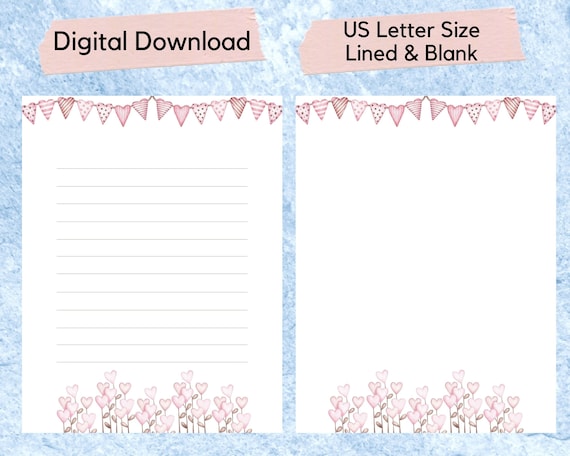Cute Valentine's Day Printable Letter Paper | Etsy