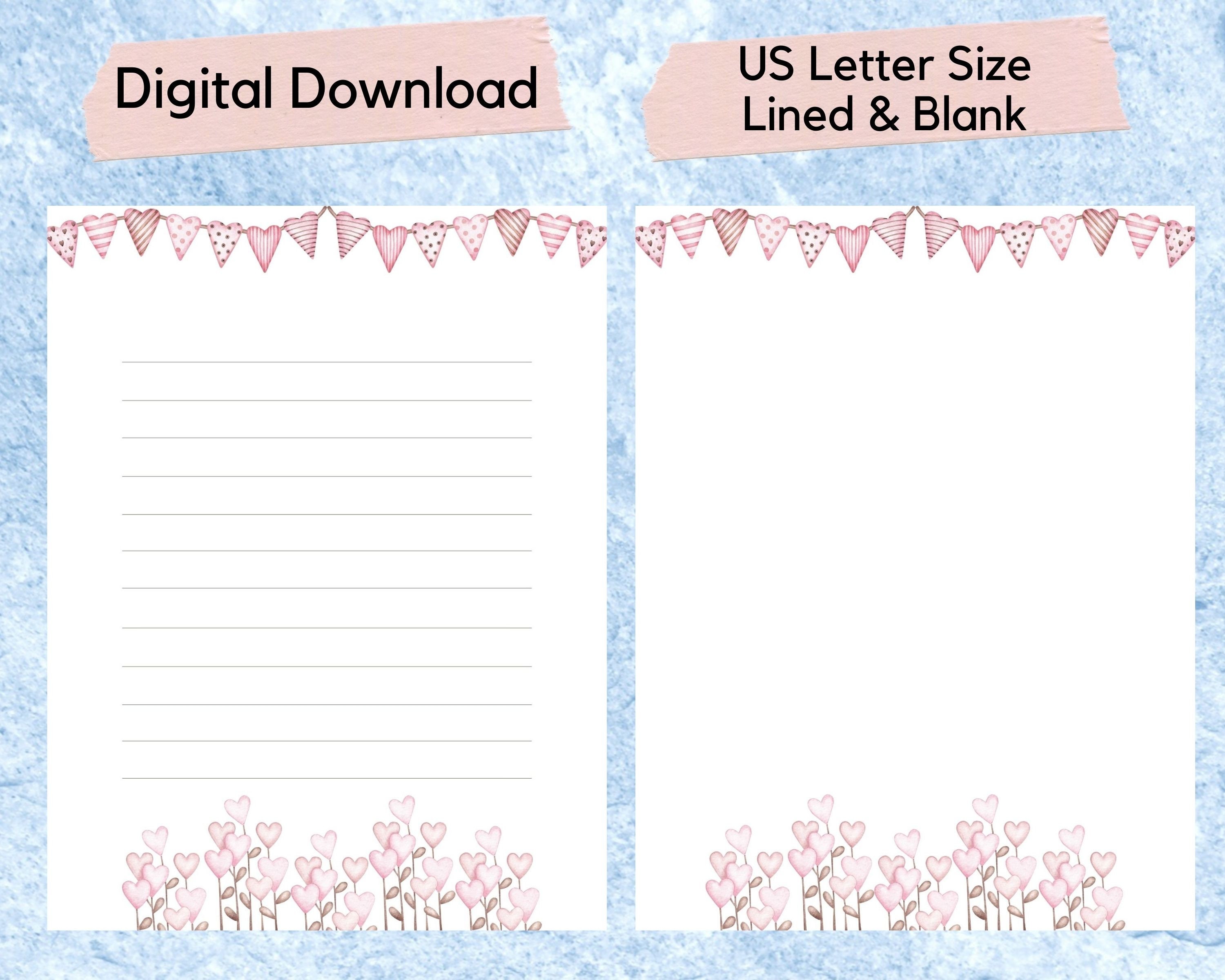 Cute Valentine's Day Printable Letter Paper, Valentine's Day Writing ...