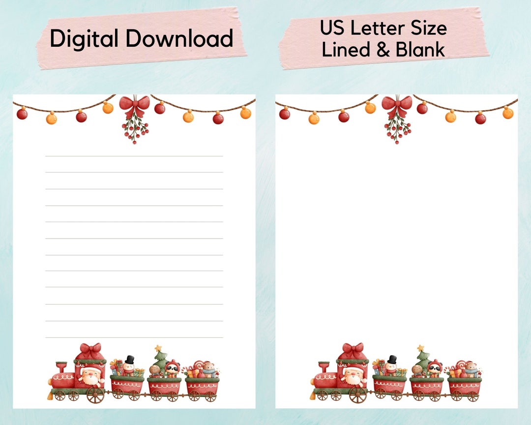 Christmas Printable Letter Paper, Santa Writing Paper, Christmas ...