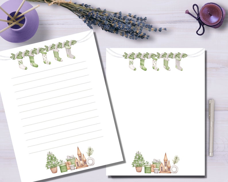 Christmas Letter Paper Printable, Christmas Writing Paper, Winter ...