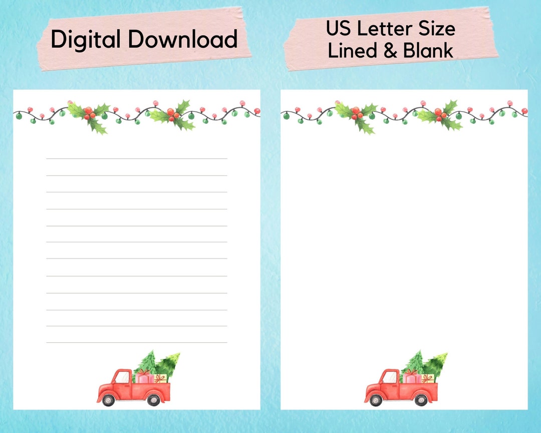 Christmas Printable Letter Paper, Christmas Tree, Christmas Truck ...