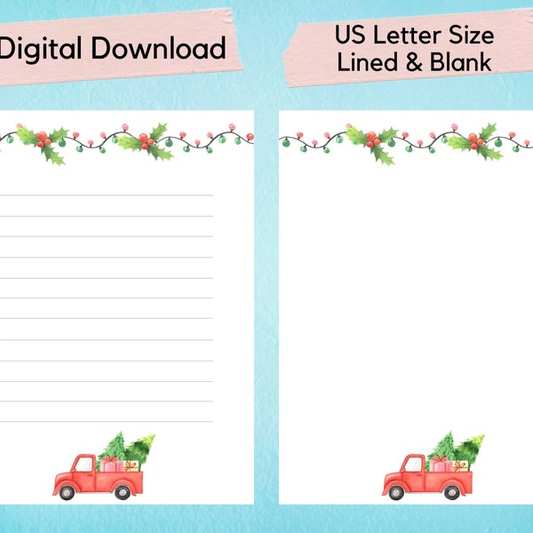 Christmas Printable Stationery - Etsy