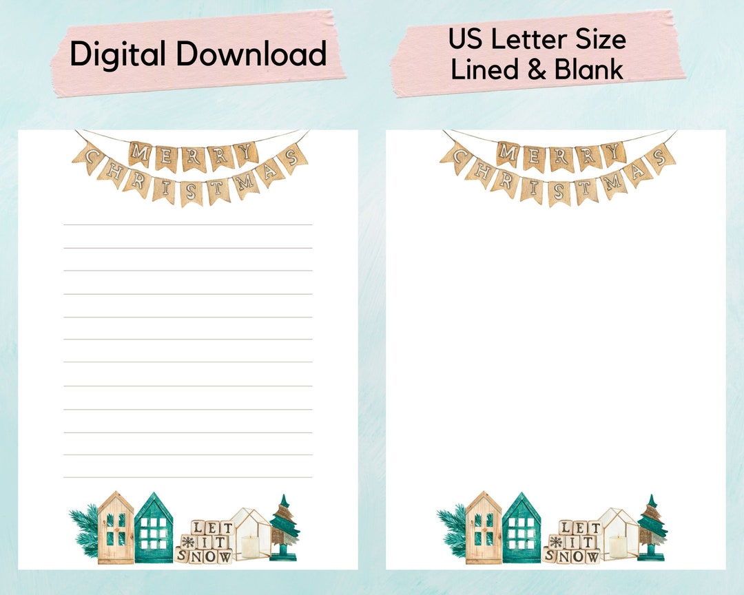 PRINTABLE Christmas Letter Paper, Scandinavian Writing Paper, Hygge ...