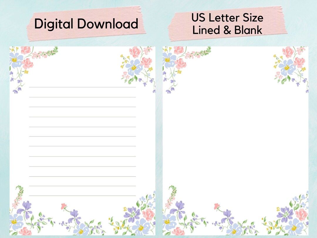 Printable Spring Floral Writing Paper, Letter Writing Paper, Spring ...