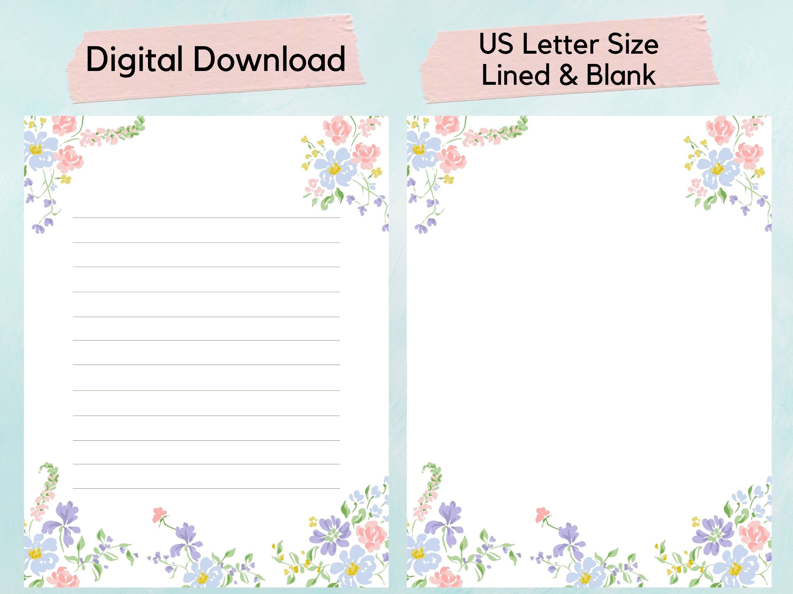 Printable Spring Floral Writing Paper, Letter Writing Paper, Spring ...