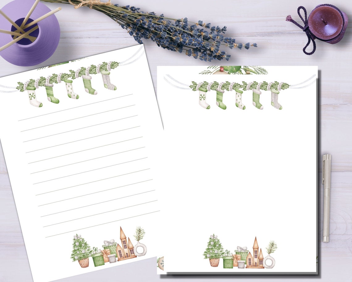 Christmas Letter Paper Printable Christmas Writing Paper | Etsy