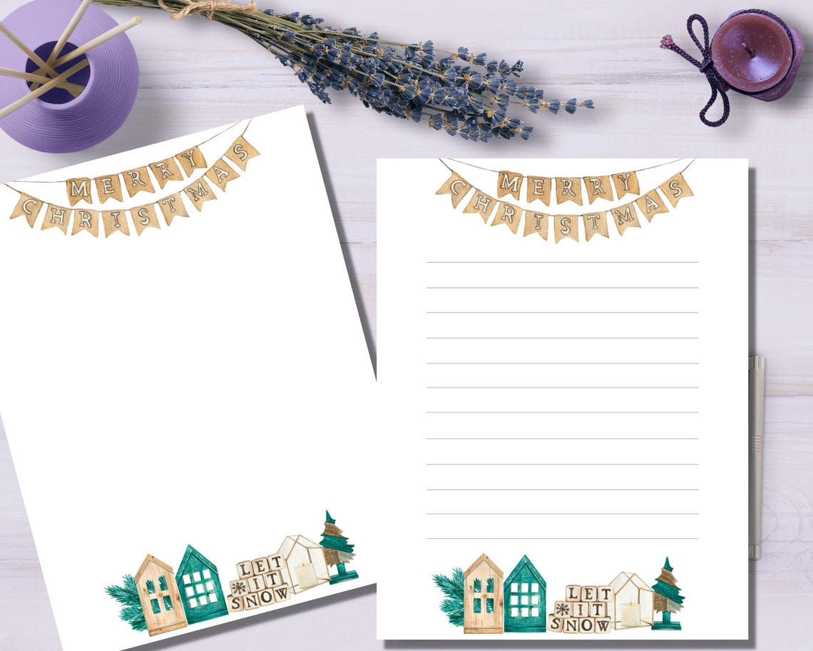 PRINTABLE Christmas Letter Paper, Scandinavian Writing Paper, Hygge ...
