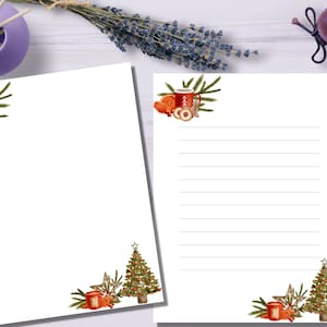 PRINTABLE Christmas Letter Paper, Christmas Decor Writing Paper ...