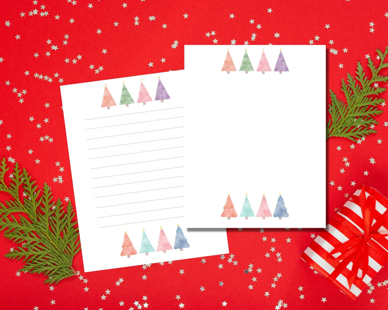 Printable Christmas Writing Paper, Christmas Printable Paper, Christmas ...