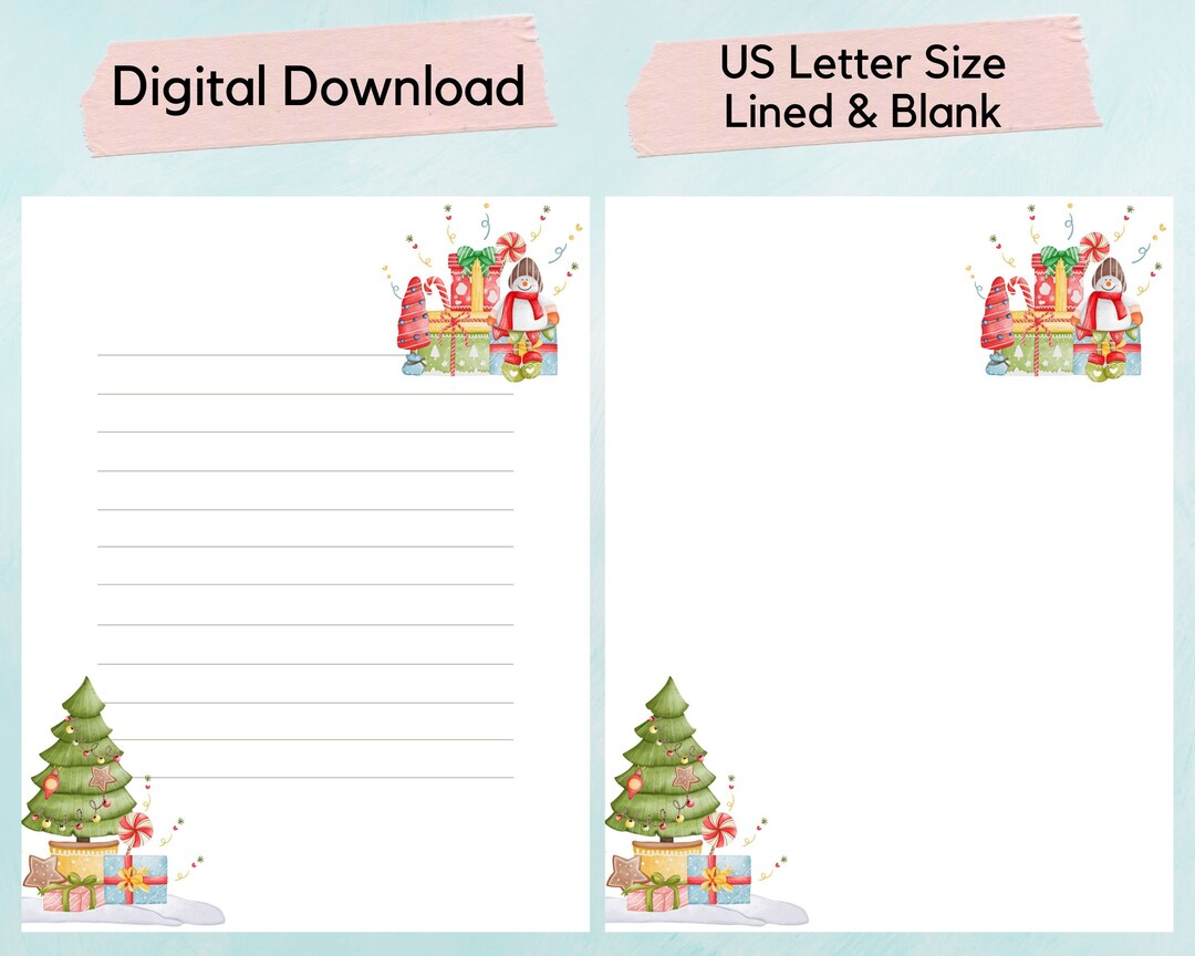 Cute Snowman Christmas Letter Paper Printable, Christmas Writing Paper ...