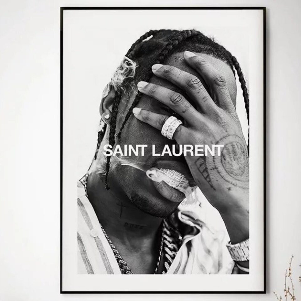 Travis Scott Saint Laurent Canvas Portrait Wall Art Poster Designed ...