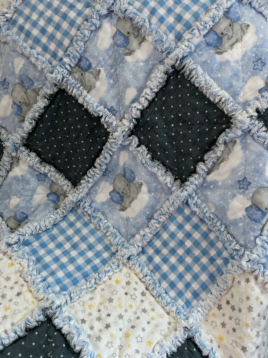 Baby Rag Quilt-elephants and Starry Nights - Etsy