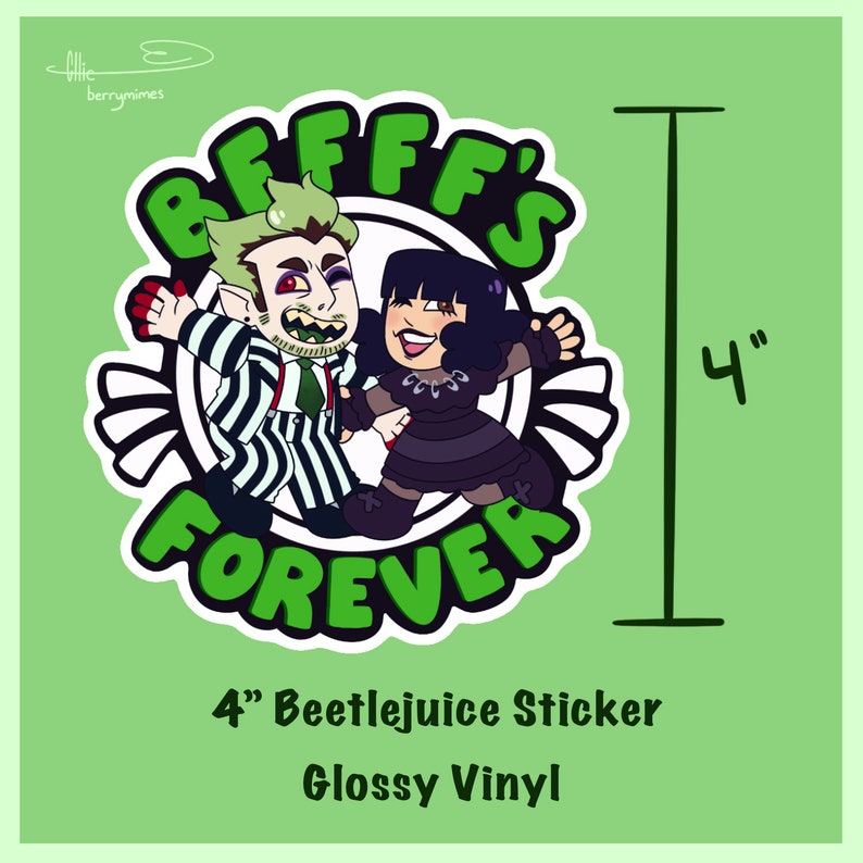 Beetlejuice & Lydia Sticker - Etsy