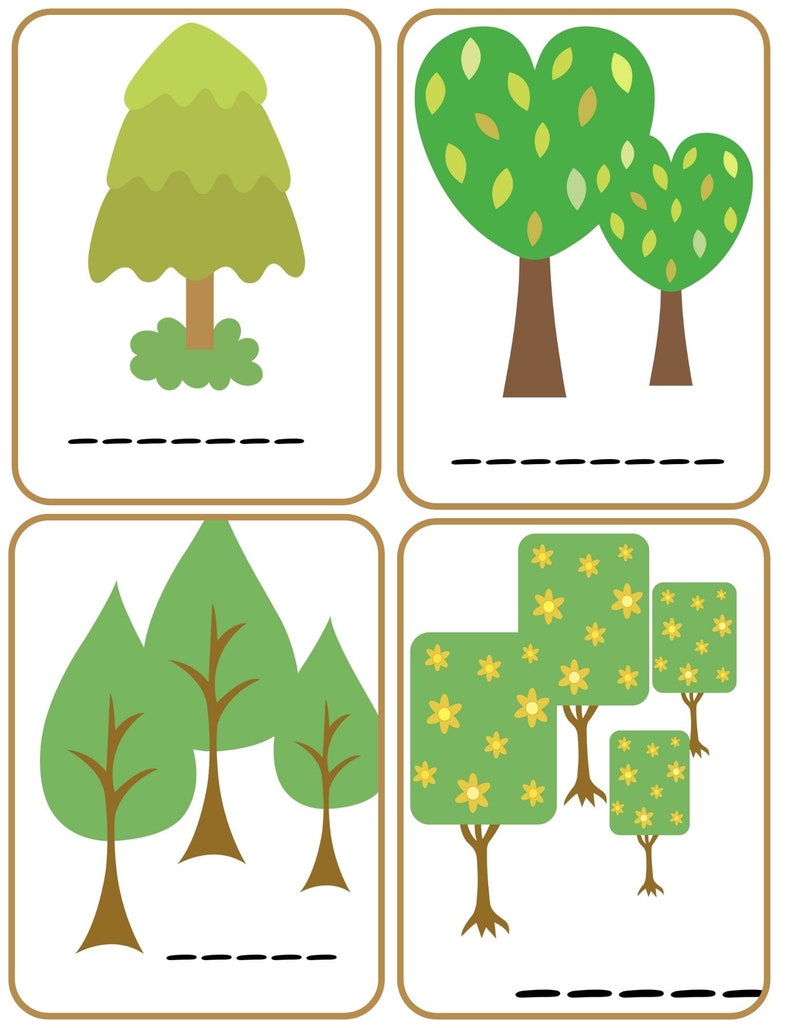 Months of the Year Flashcards With Trees. Trees Represent the | Etsy