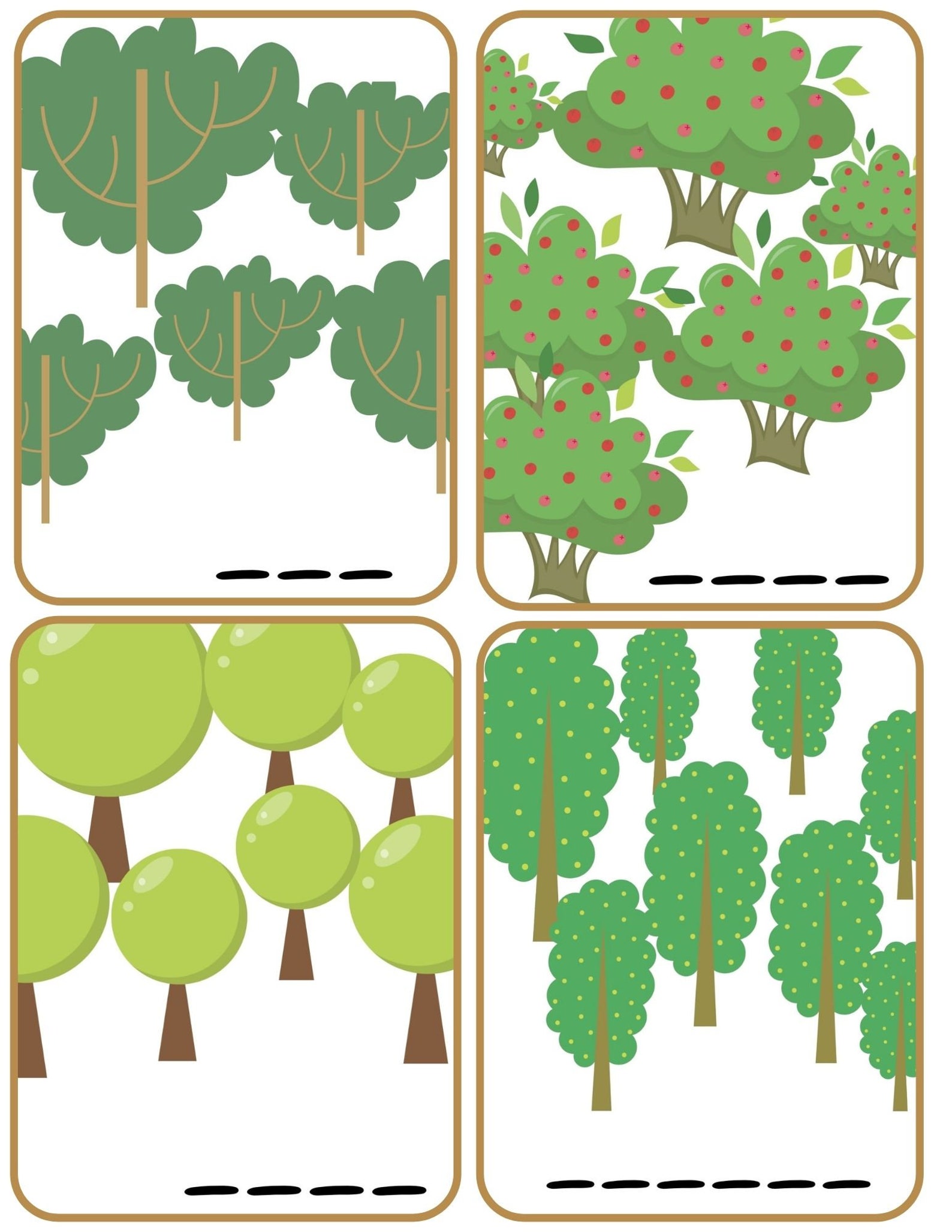 Months of the Year Flashcards With Trees. Trees Represent the | Etsy