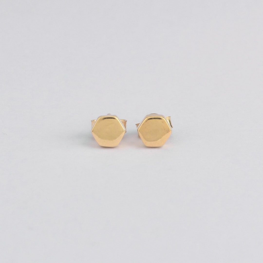 Stud Earrings, 14k Gold Vermeil Earrings, Dainty Tiny Minimalist ...