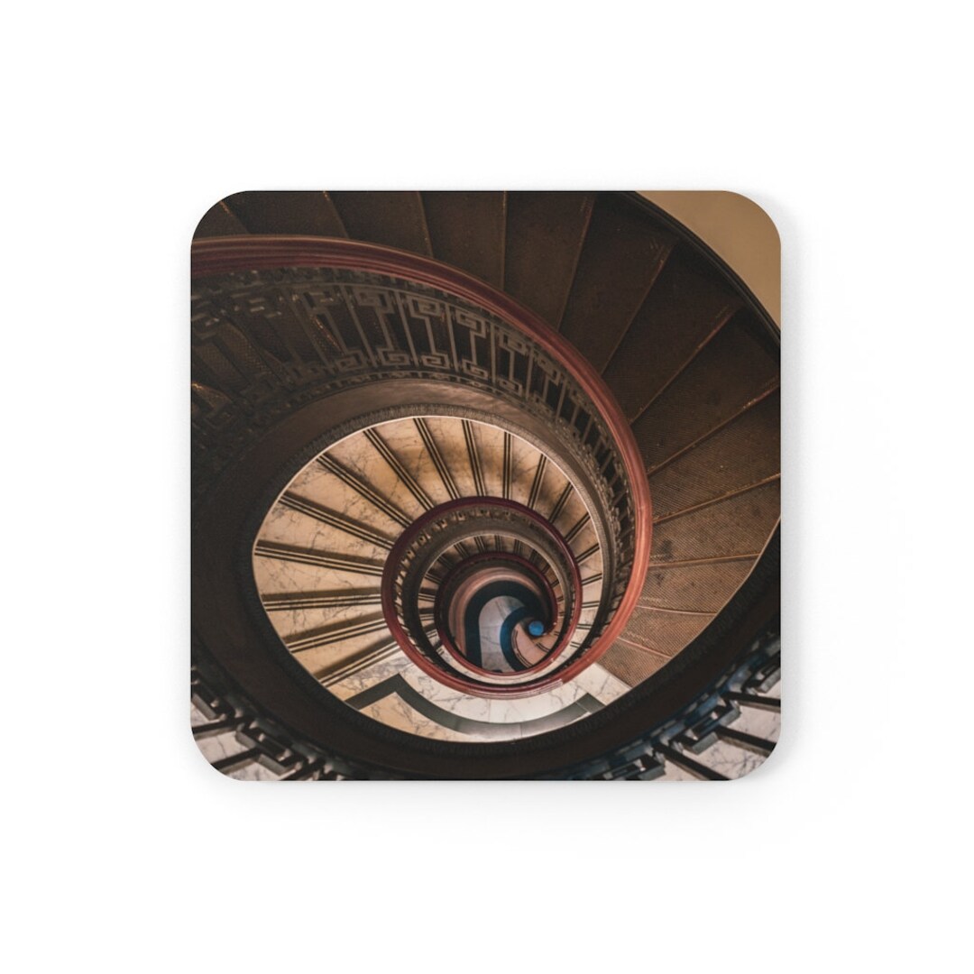 Spiral Stair Cork Back Coaster - Etsy