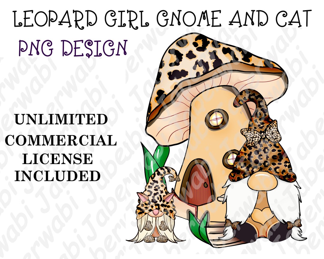 Gnome and Cat Gnome Leopard Print PNG Design | Scandanavian Gnome ...