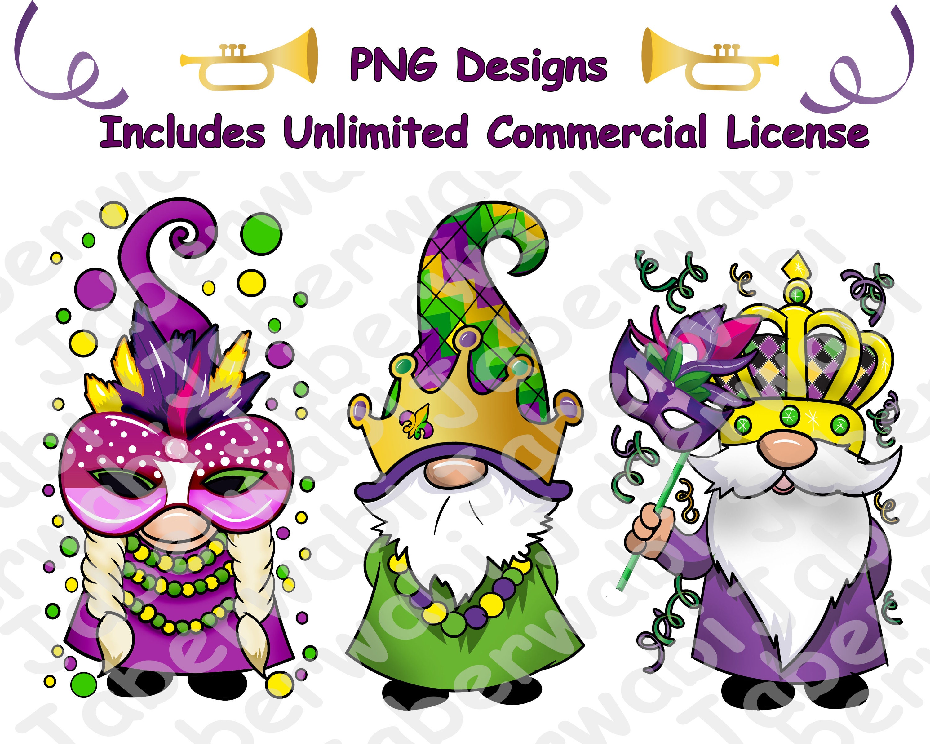 Mardi Gras Gnomes Set1 PNG Designs | Fat Tuesday Shrove Gnomes ...
