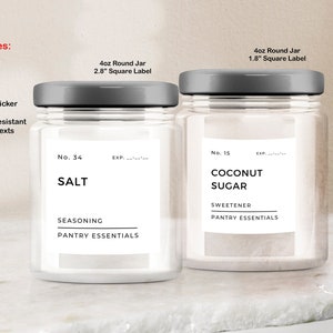 Pantry Jar Labels Set for Kitchen Organization • Custom Labels for ...