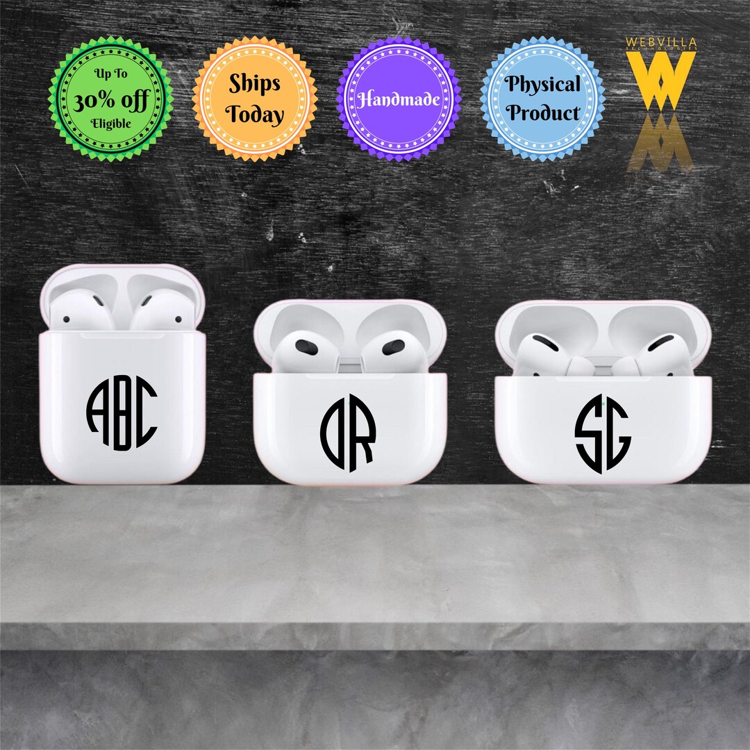 AirPod Decals · Personalized Monogram Stickers · Airpods Pro · Airpods ...