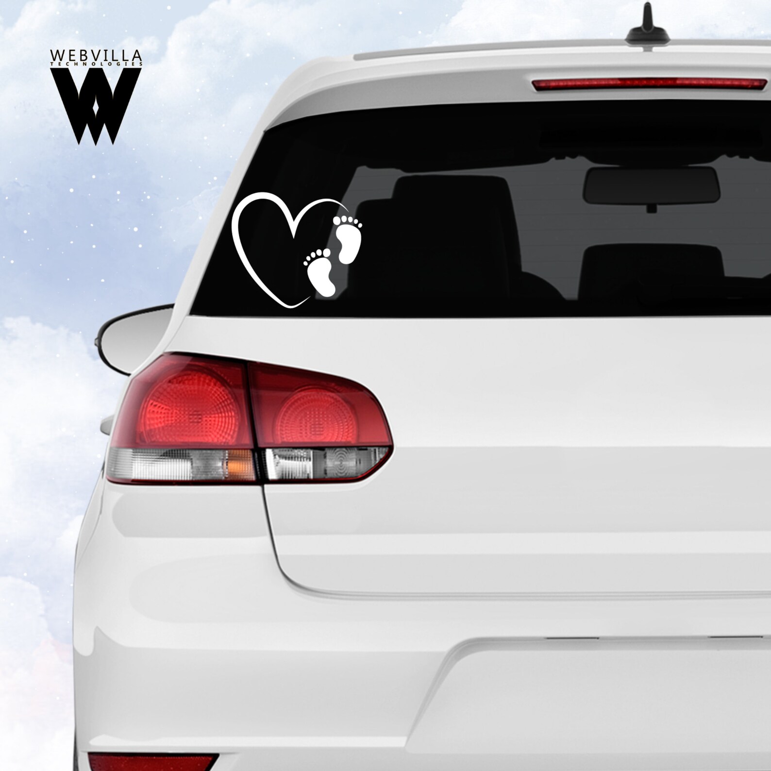 Baby Feet Heart Decal, Car Decal, Laptop Sticker, Phone Decal, Water ...