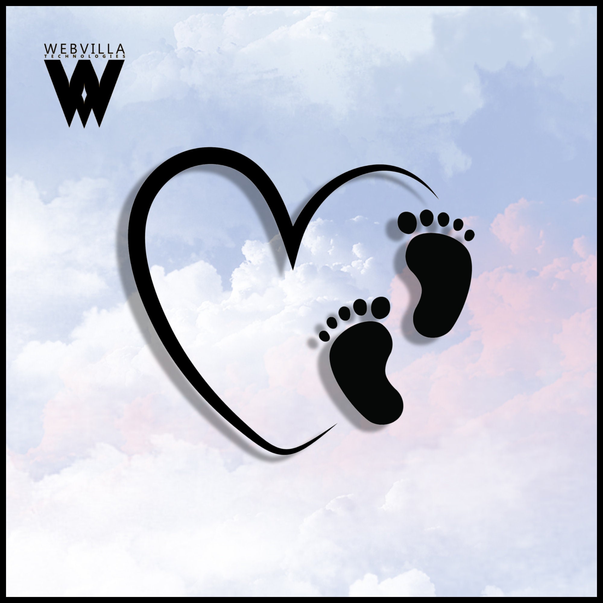 Baby Feet Heart Decal, Car Decal, Laptop Sticker, Phone Decal, Water ...