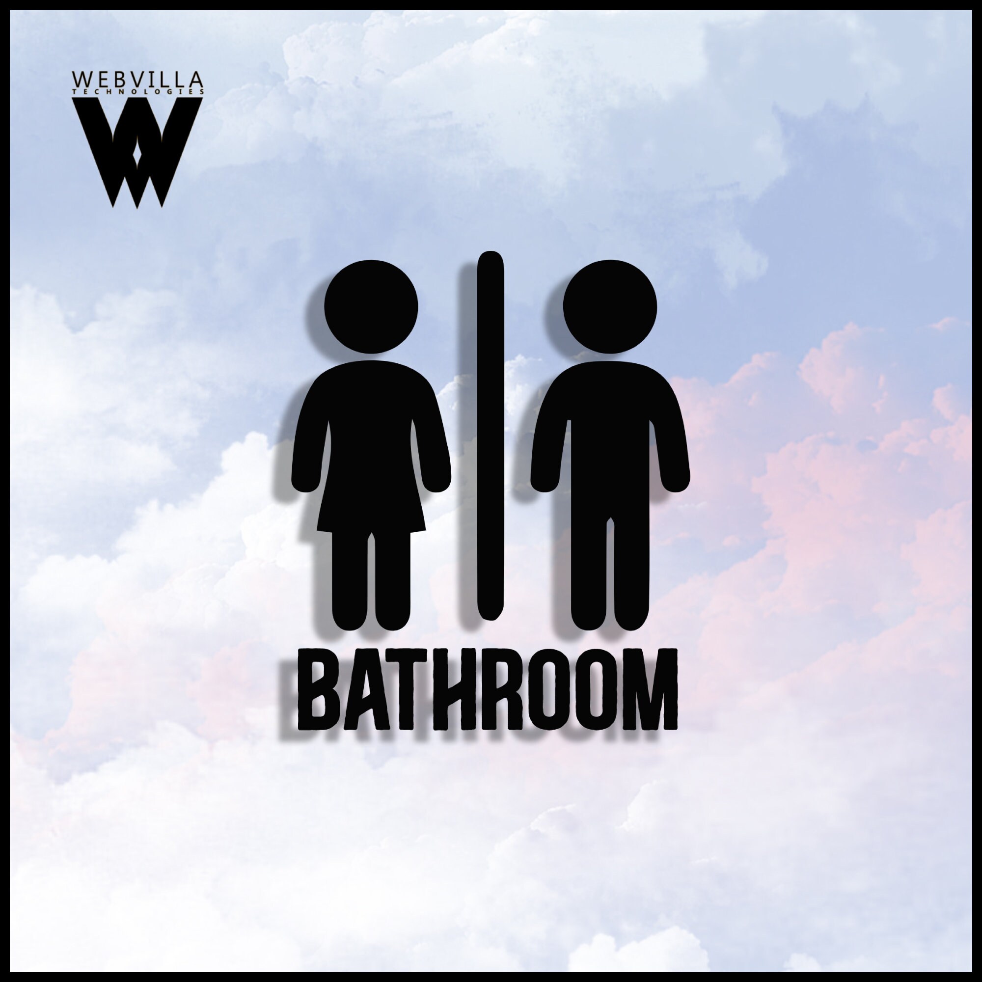 Bathroom Sign Sticker, Permanent Vinyl Decal, Washroom Sign Decal, Men ...