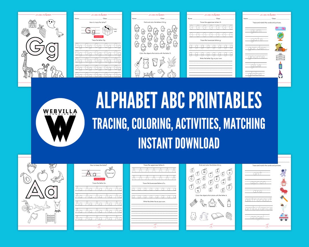 Alphabet ABC Printables Tracing Alphabet PDF Printables Puzzles ...