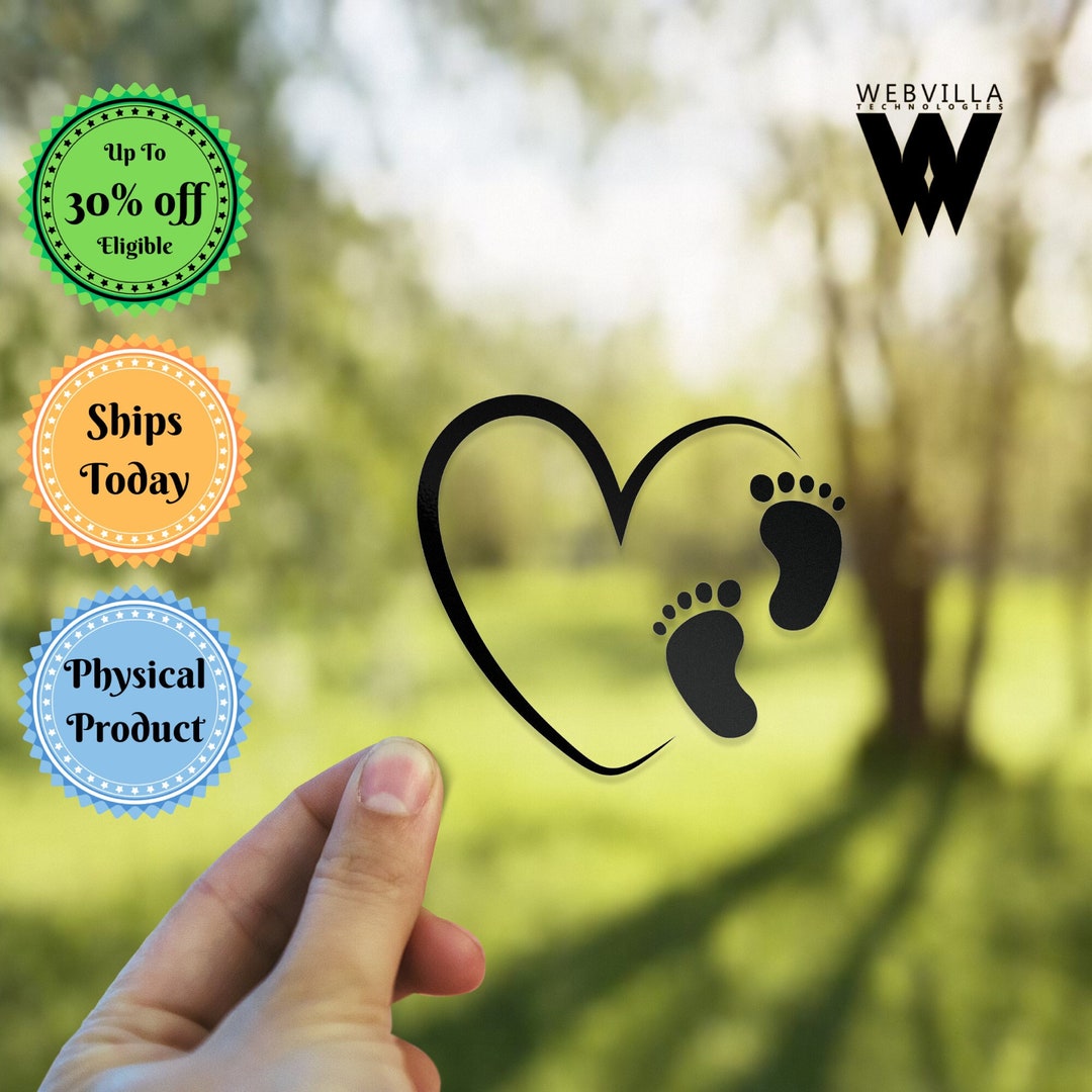 Baby Feet Heart Decal, Car Decal, Laptop Sticker, Phone Decal, Water ...