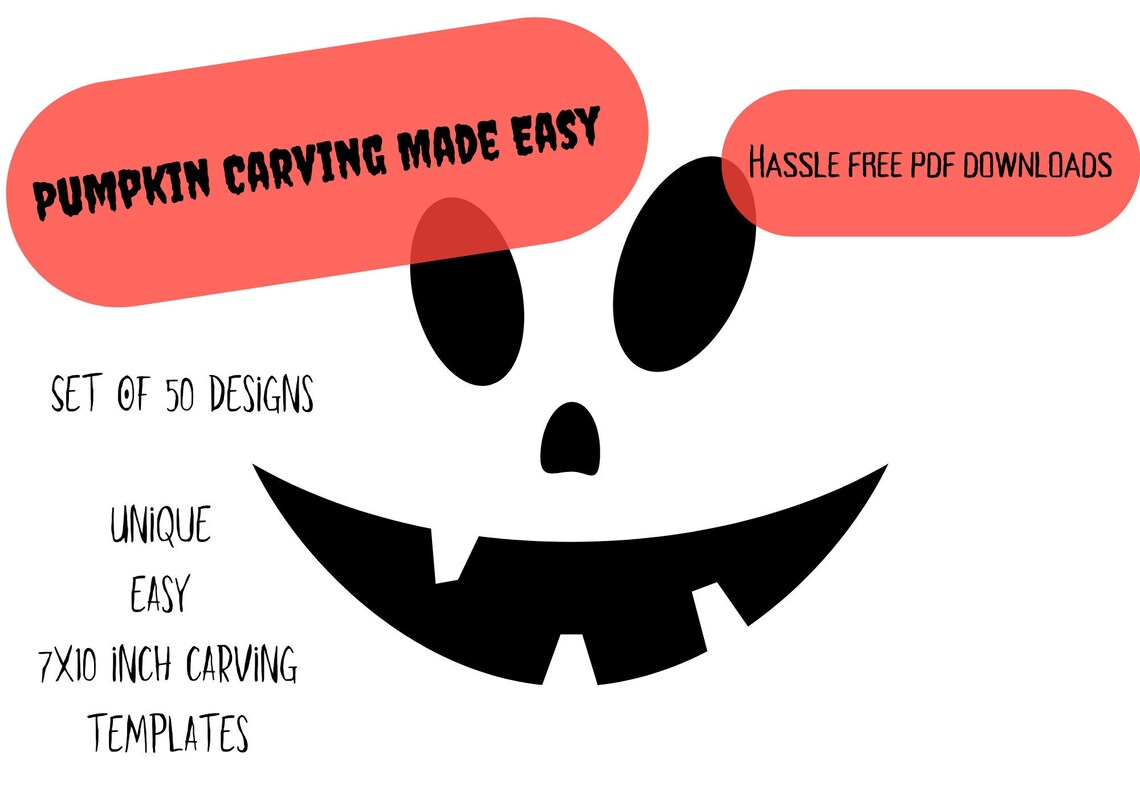 50 EASY Pumpkin Carvings - Etsy