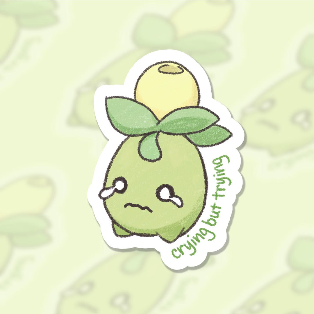 Smoliv Crying but Trying Pokemon Sticker Cute Funny Relatable ...