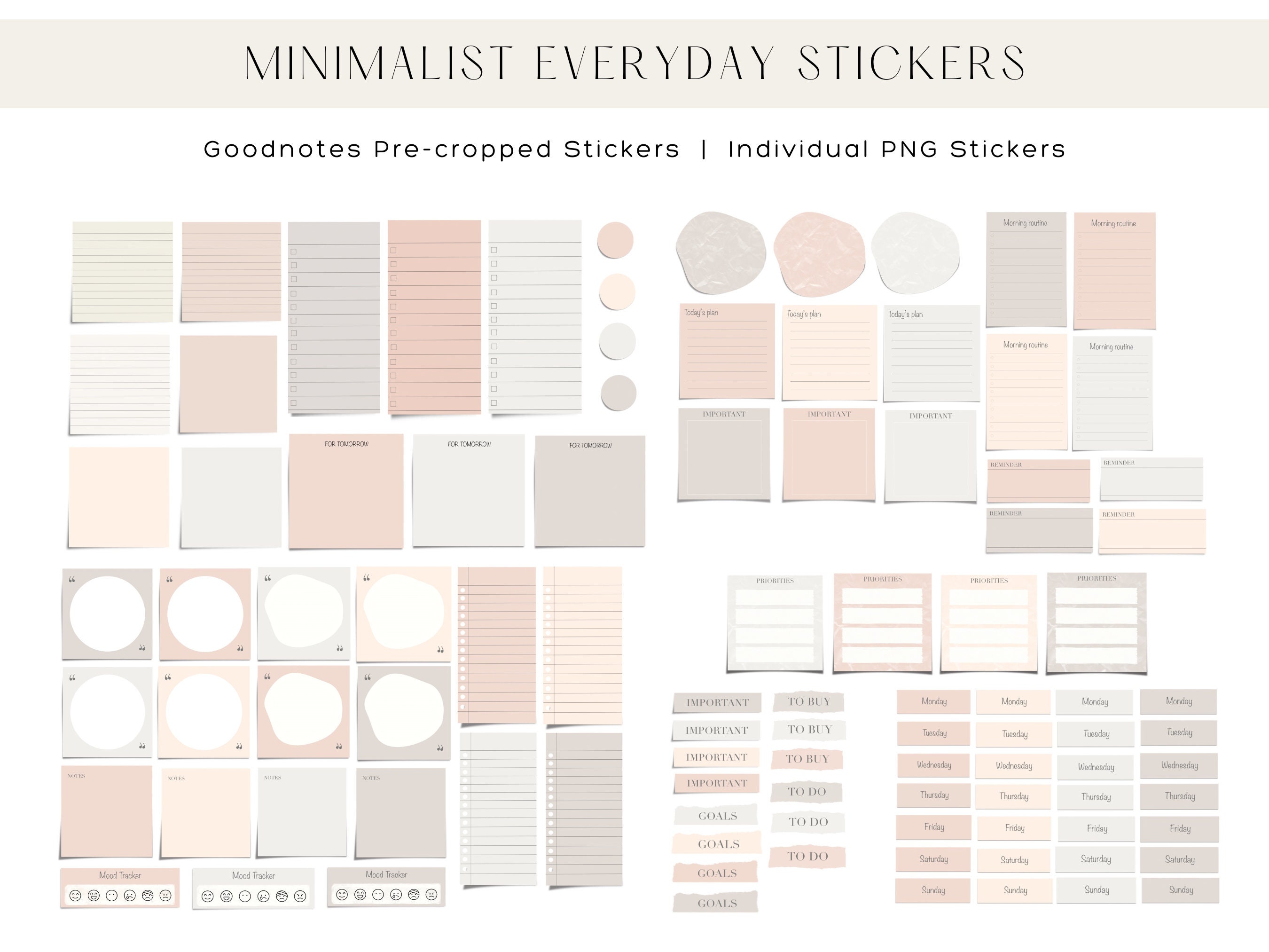 Minimalist Digital Planner Stickers: Everyday PNG Stickers (goodnotes ...