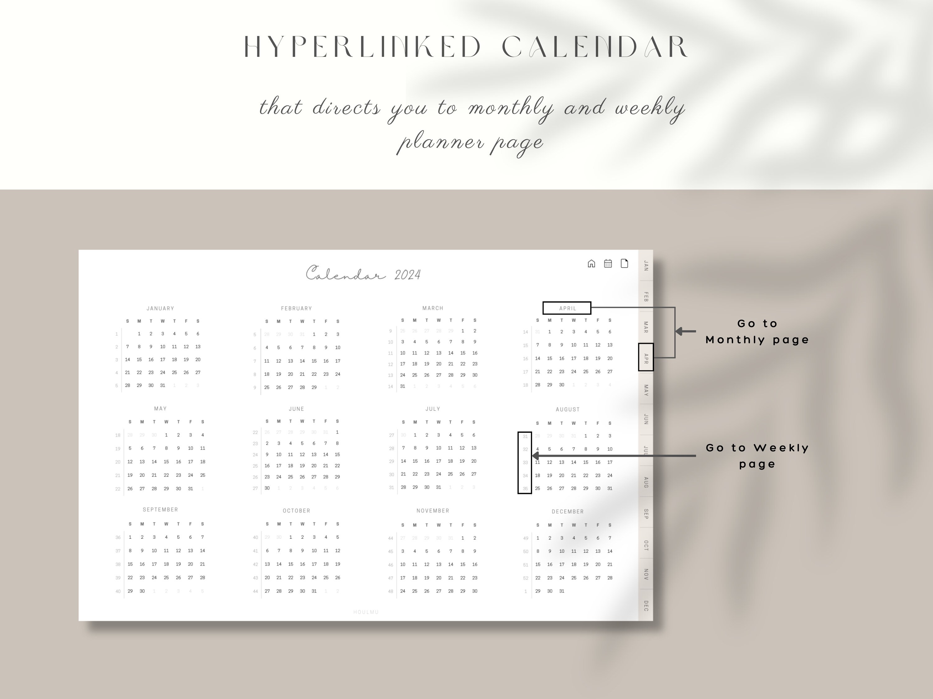 2024 Monthly Weekly Digital Planner Goodnotes Notability FREE Digital ...