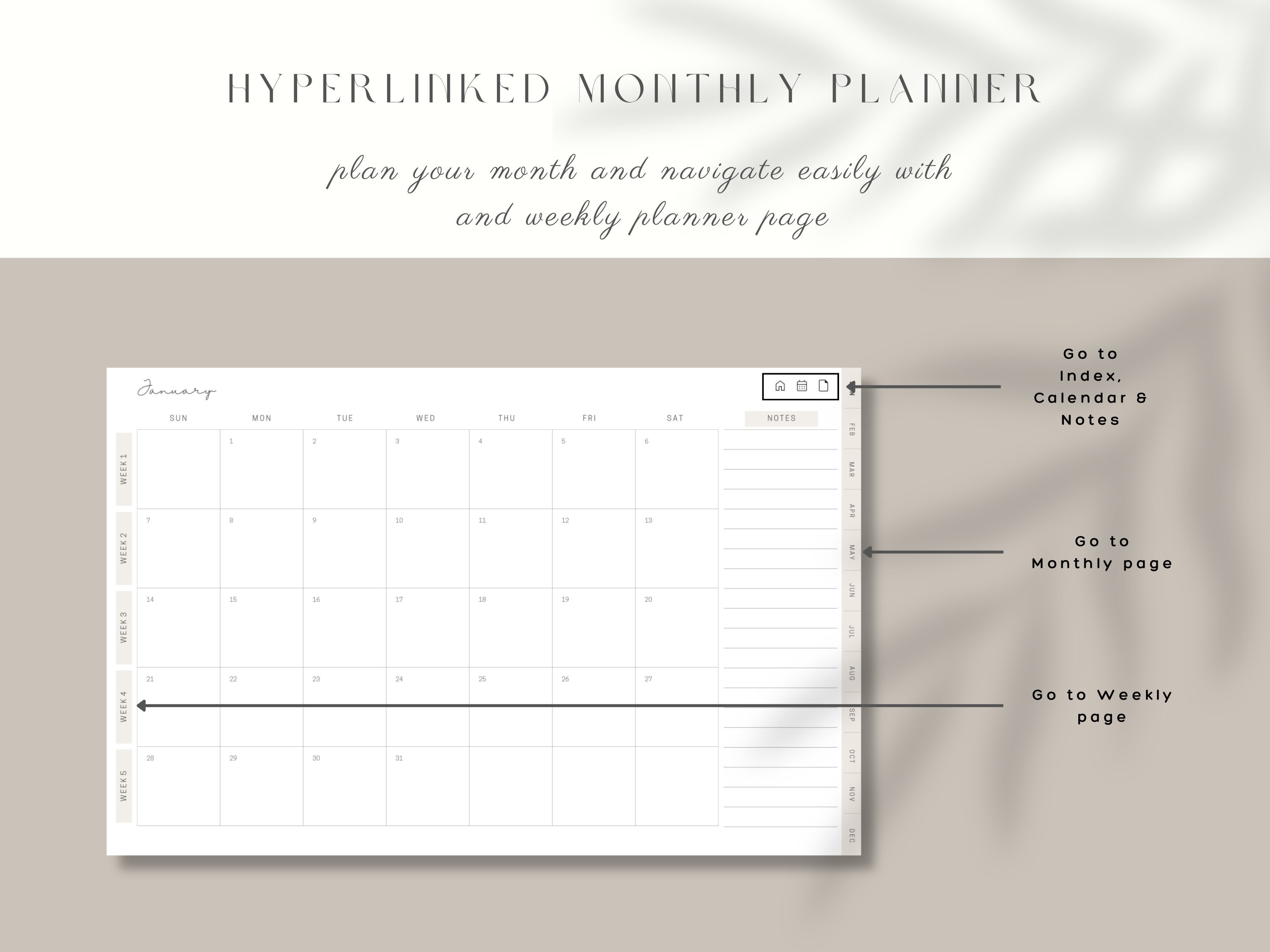2024 Monthly Weekly Digital Planner Goodnotes Notability FREE Digital ...