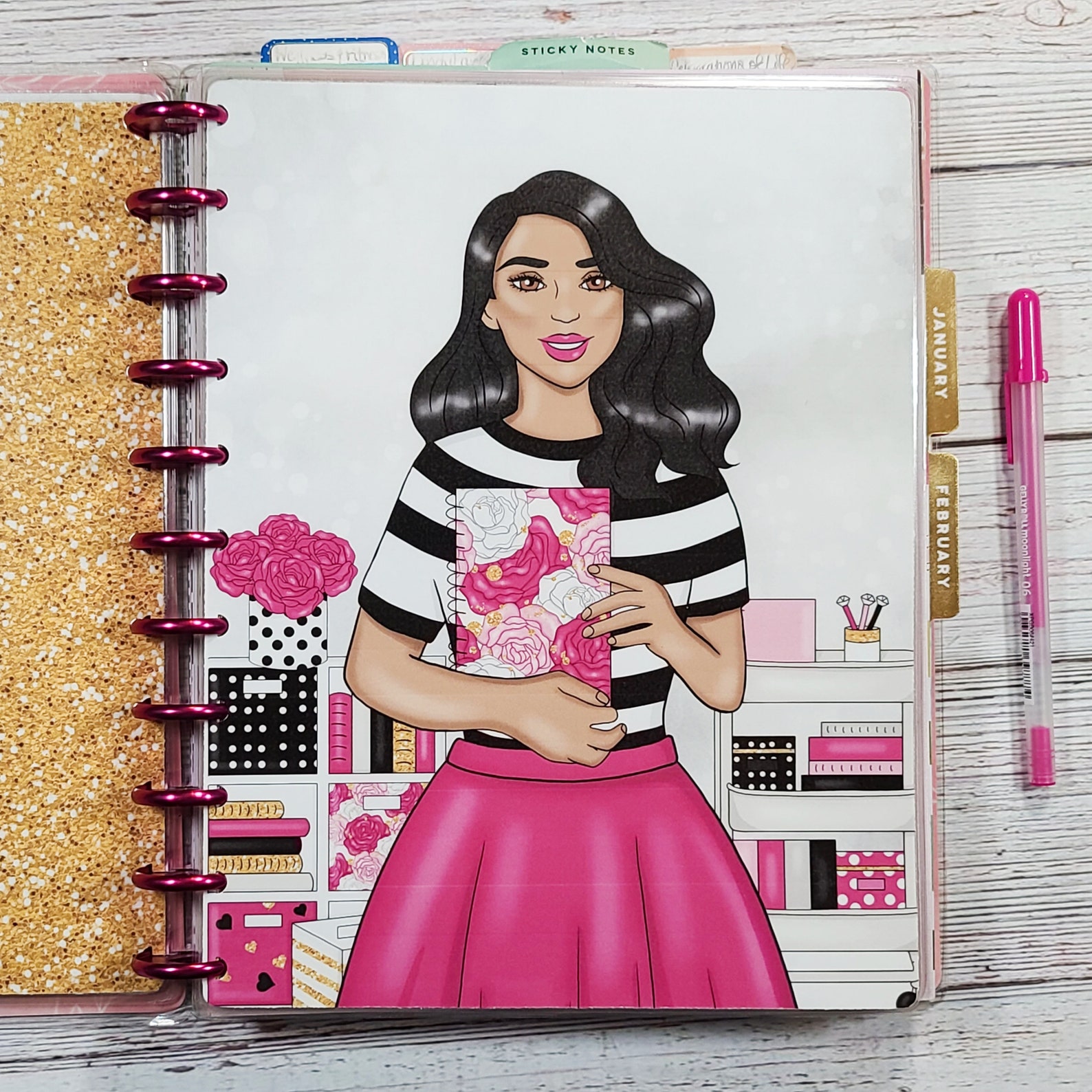 Planner Girl Pretty in Hot Pink BIG Planner Printable Dashboard/divider ...