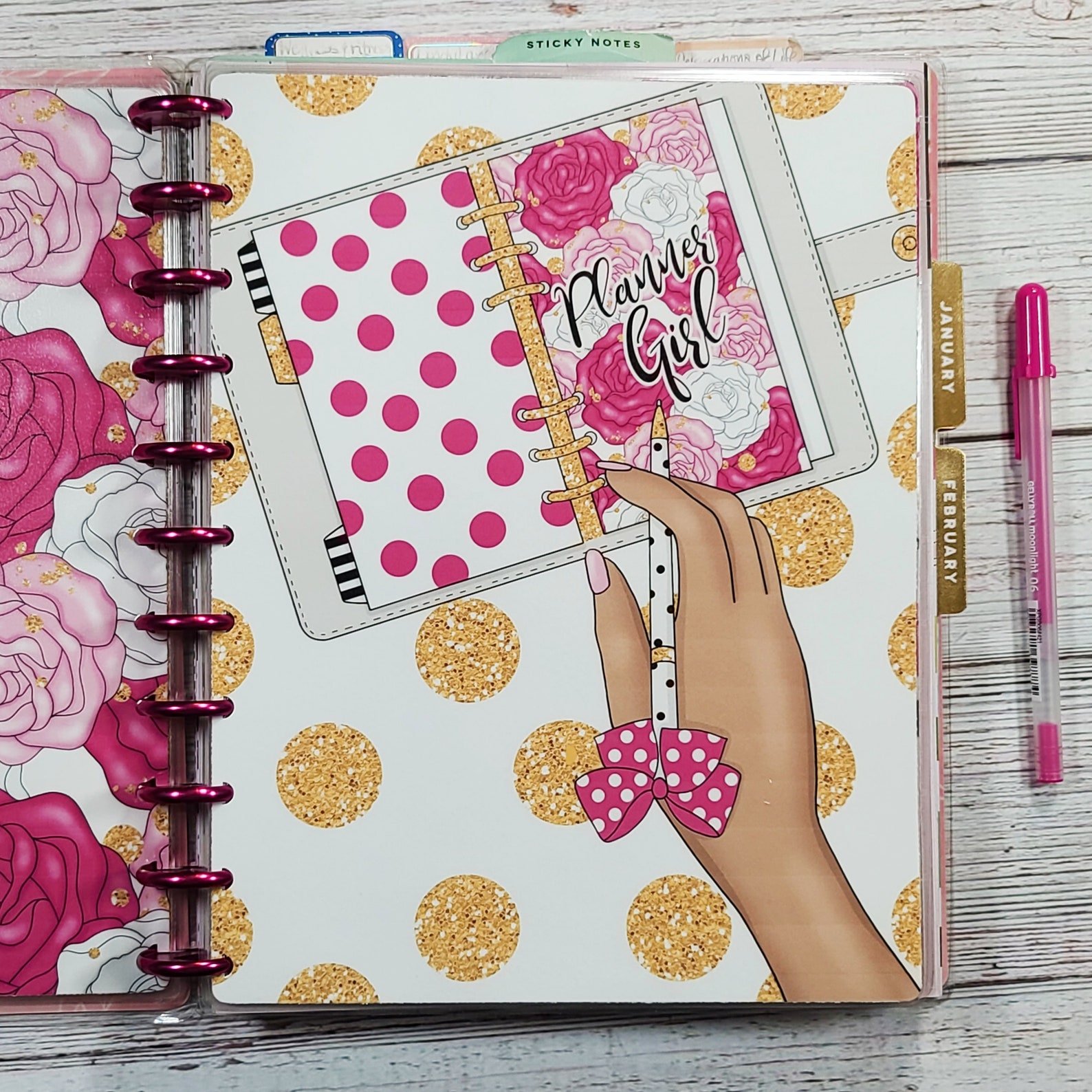 Planner Girl Pretty in Hot Pink BIG Planner Printable Dashboard/divider ...