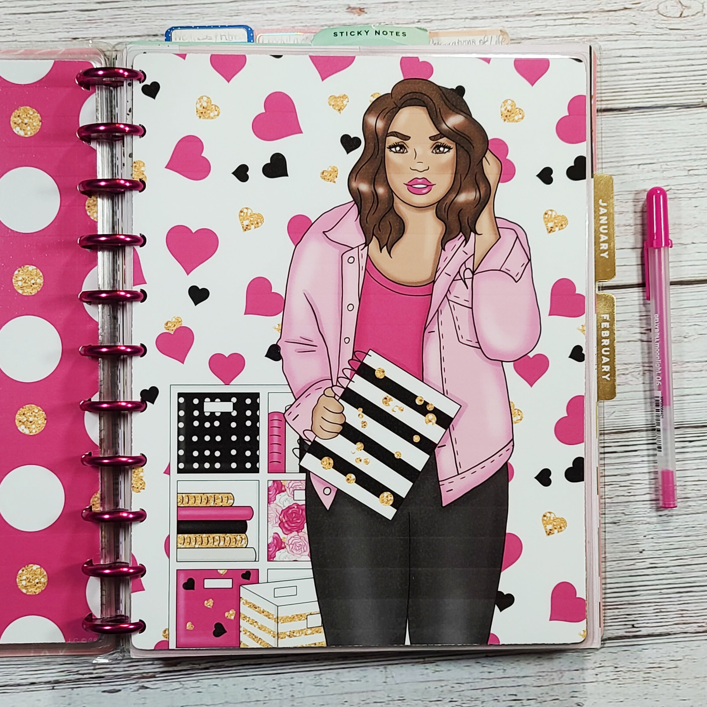 Planner Girl Pretty in Hot Pink BIG Planner Printable Dashboard/divider ...