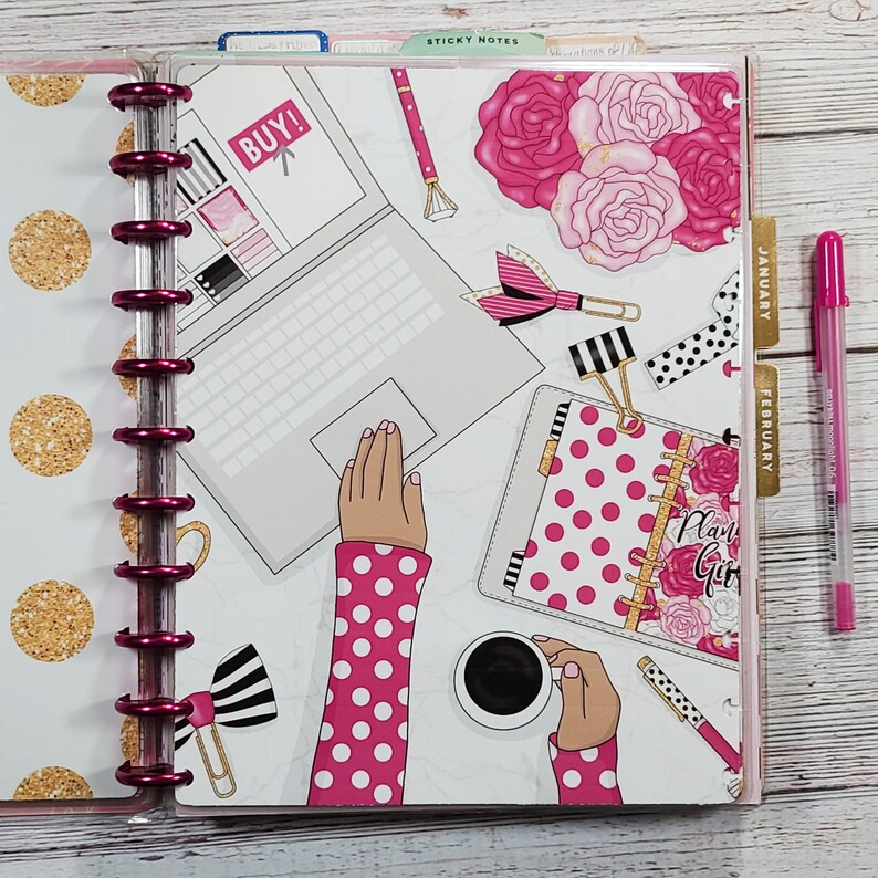 Planner Girl Pretty in Hot Pink BIG Planner Printable Dashboard/divider ...
