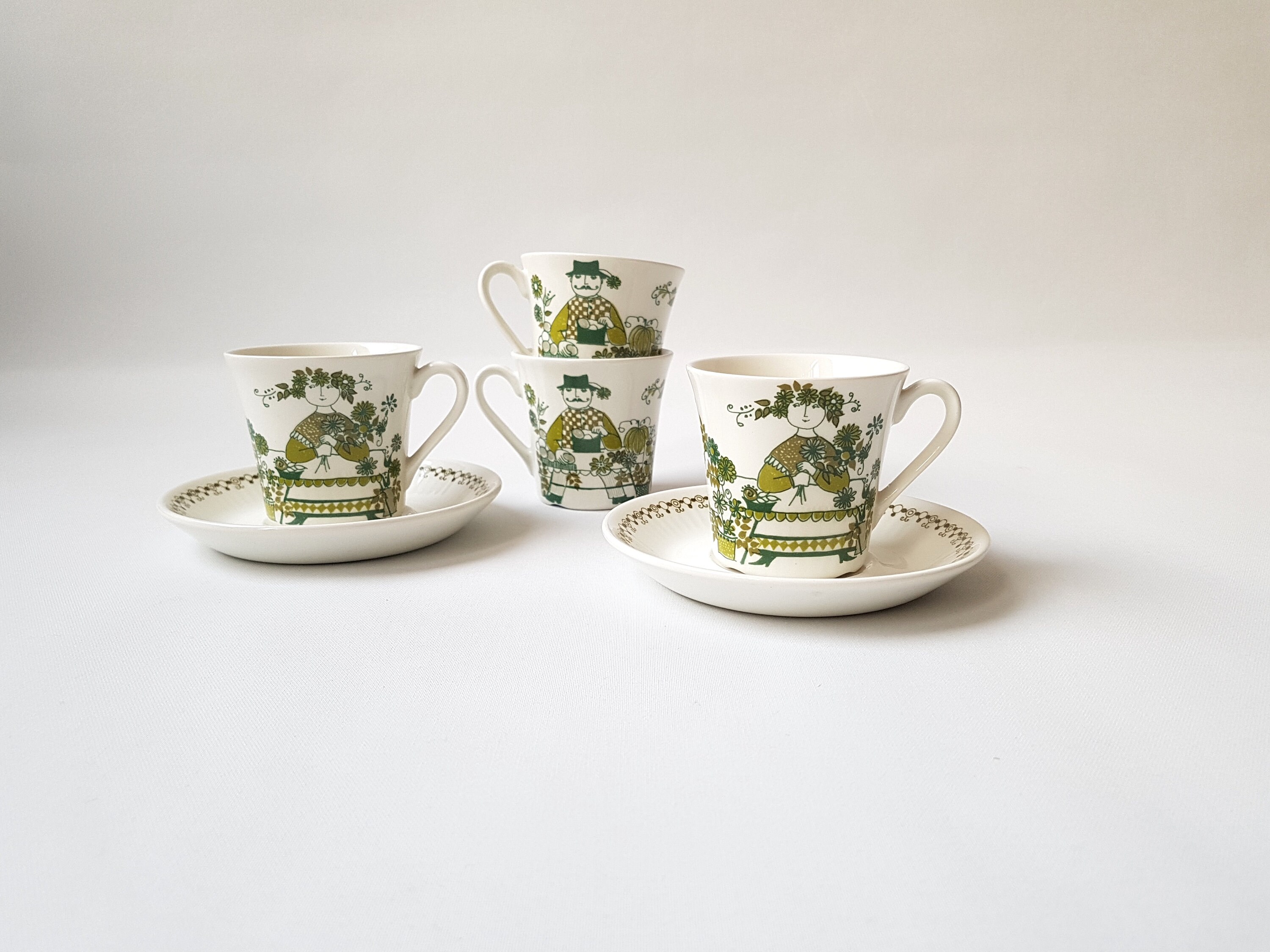 Vintage Figgjo Norway market Cups, Cups and Saucers, Turi Gramstad ...