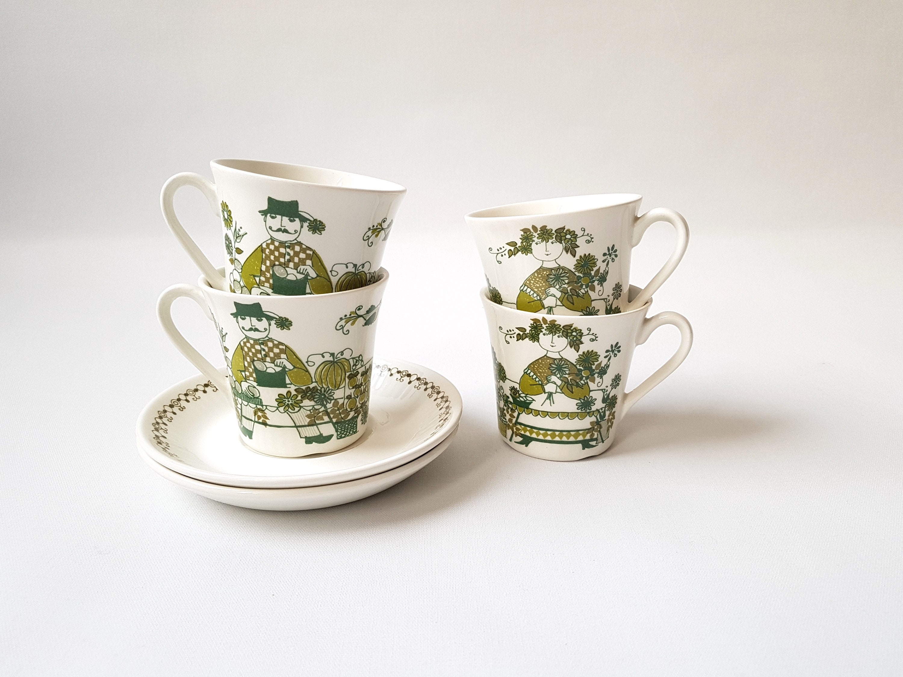 Vintage Figgjo Norway market Cups, Cups and Saucers, Turi Gramstad ...