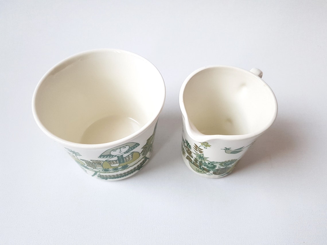 Vintage Figgjo Norway market Milk Jug and Sugar Bowl, Tea Set With Tray ...