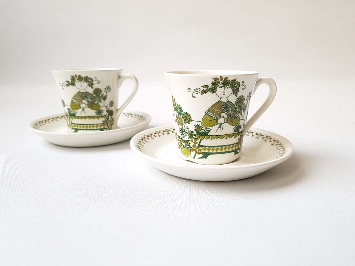 Vintage Figgjo Norway market Cups Cups and Saucers Turi - Etsy